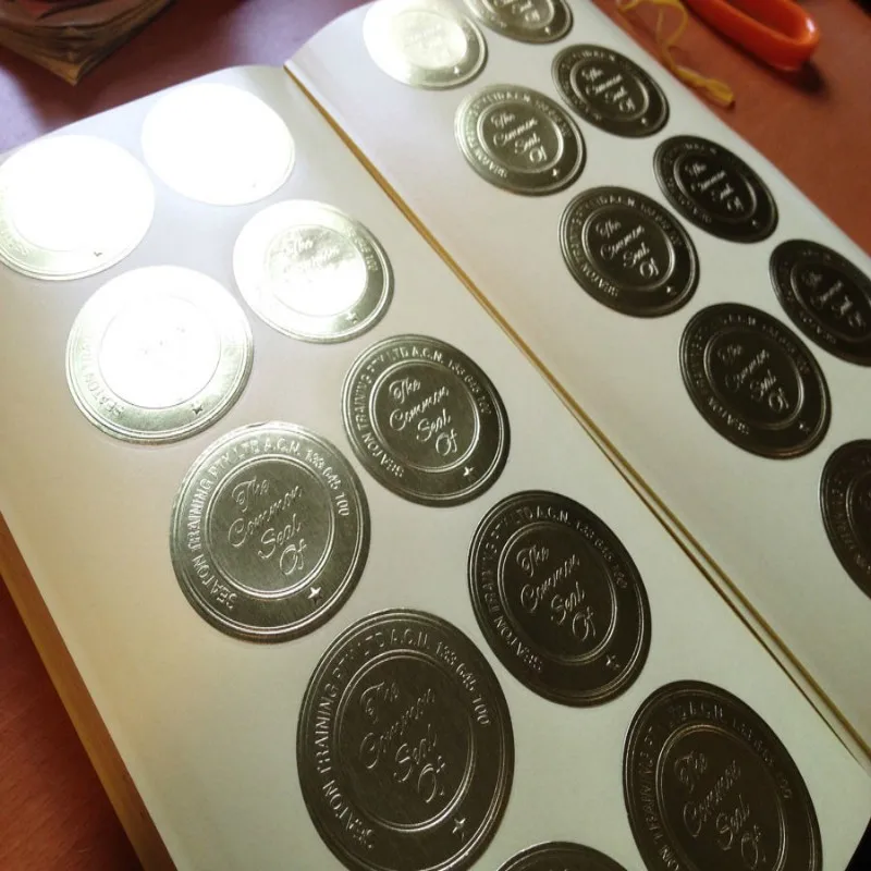 Self Adhesive Golde Foil Label Embossed Foil Seals Gold Foil Sticker ...