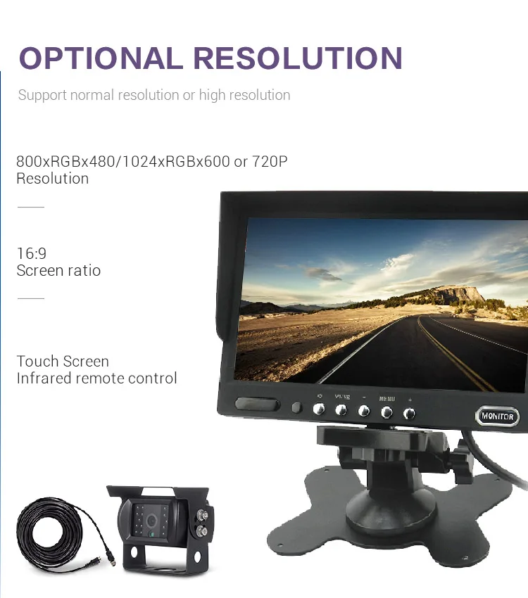 7 Inch High Resolution Rotating Color Tft Lcd Display Monitor With ...