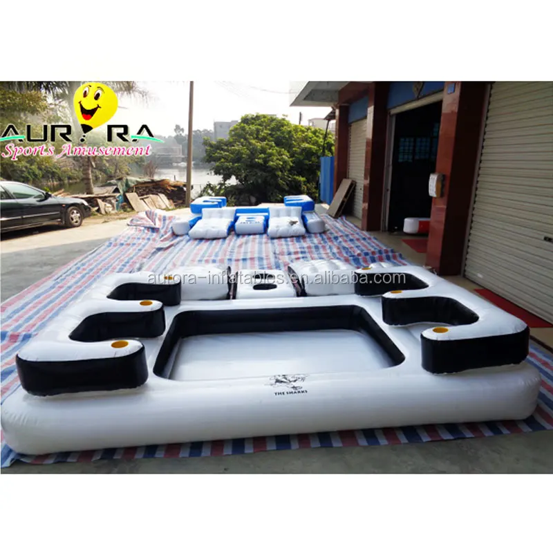 6 Person Big Inflatable Water Floating Island Inflatable Island Lounge ...