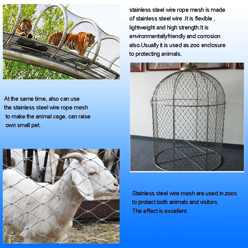 Stainless Steel Wire Rope Mesh Zoo Animal Fence For Bird Aviary - Buy ...