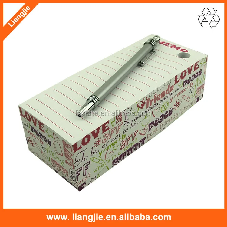 Promotional Writing Block,Custom Block Note Pad With Pen,Recycled Memo ...