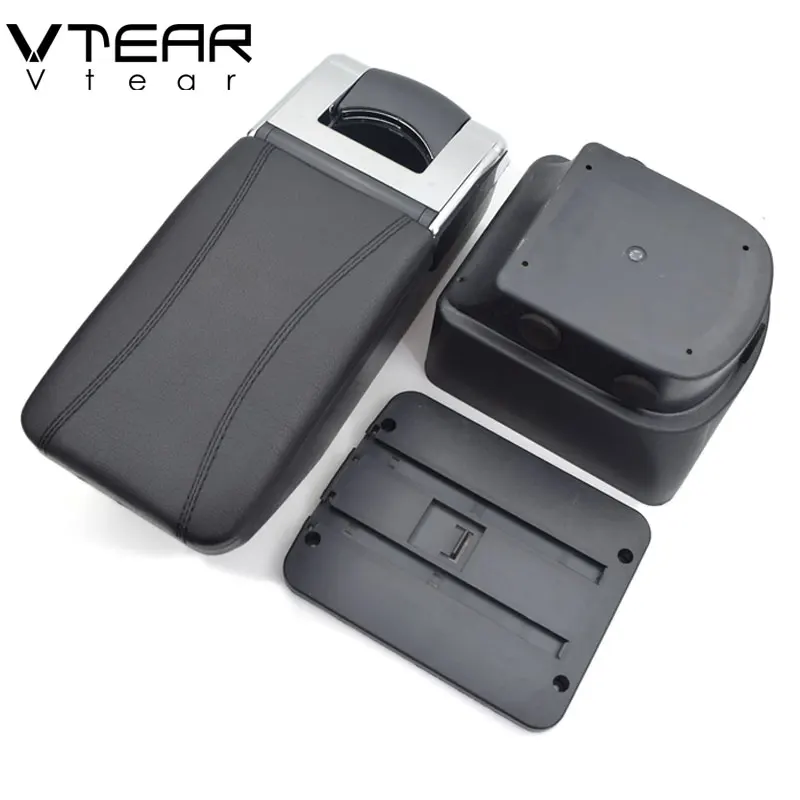 Vtear Leather Central Store Storage Box Arm Rest Accessories Thread Car ...
