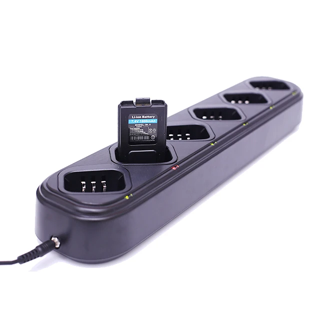 Replaceable Walkie Talkie Battery Pack Charger Slot Type 6 Way Multi ...
