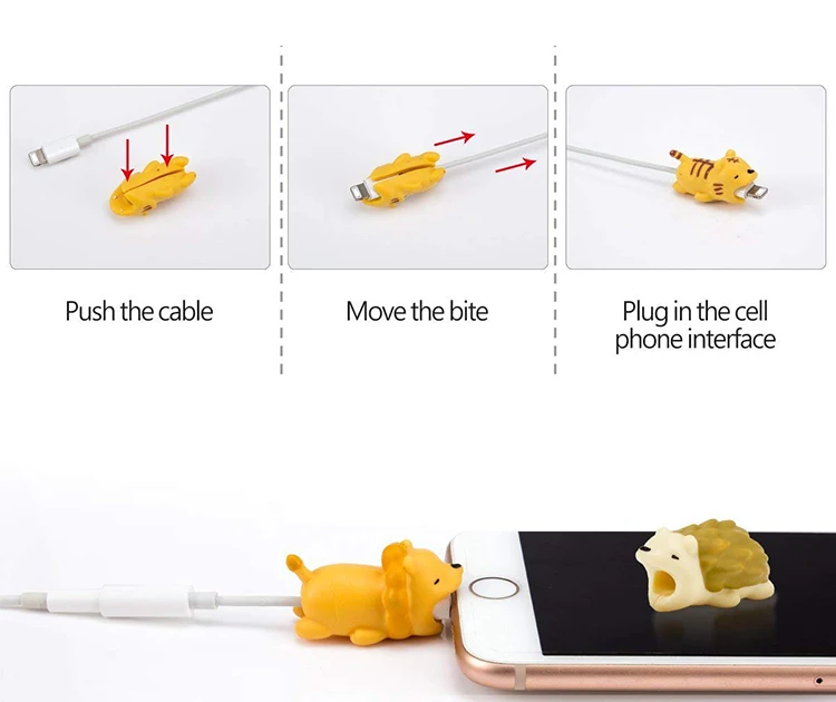 Popular Usb Cable Bites Accessory For Mobile Phone Opp Bag Cute Cartoon ...