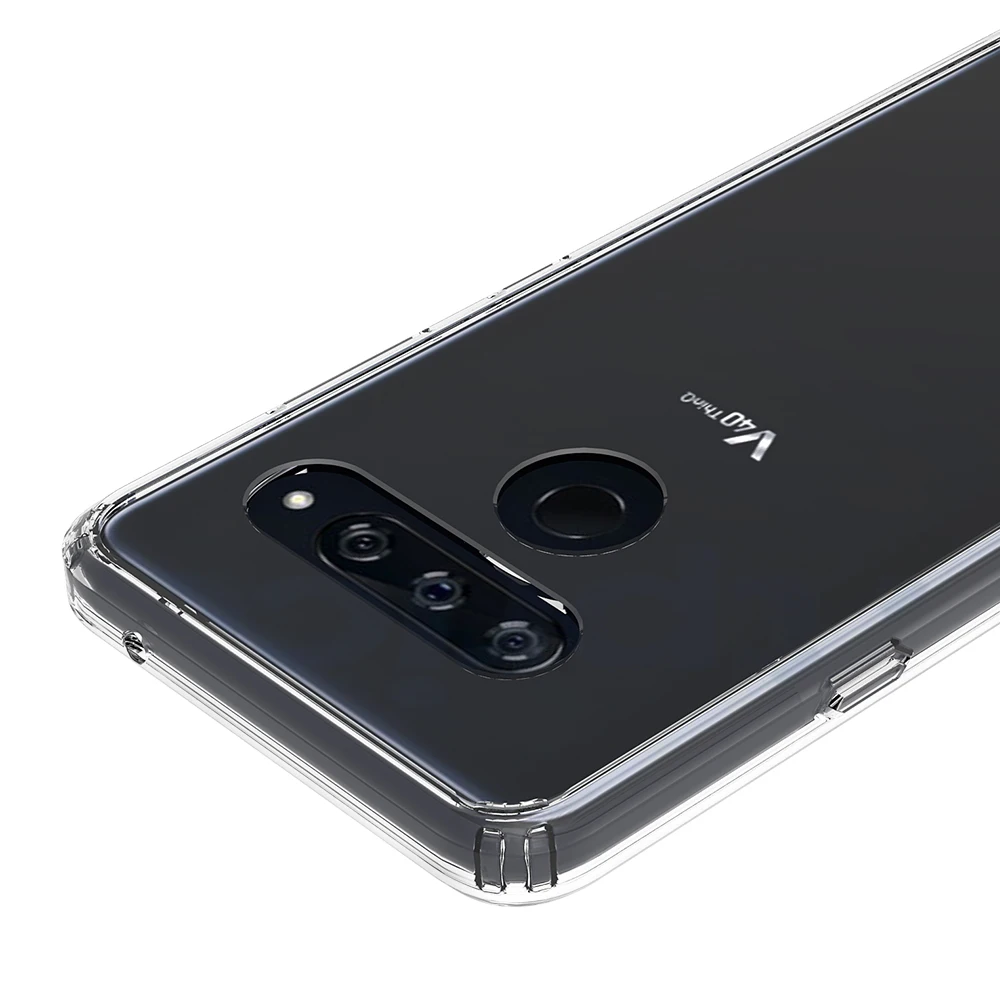 For Lg V40 Clear Tpu Phone Case,2 In 1 Acrylic Hybrid Hard Back Cover ...