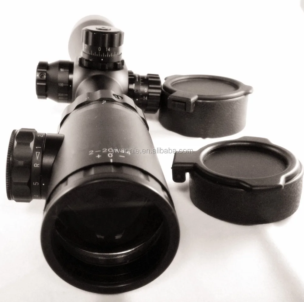 10x Zoom Etched Mil Green/ Red Dot Illuminated 2-20x44 Side Focus Rifle ...