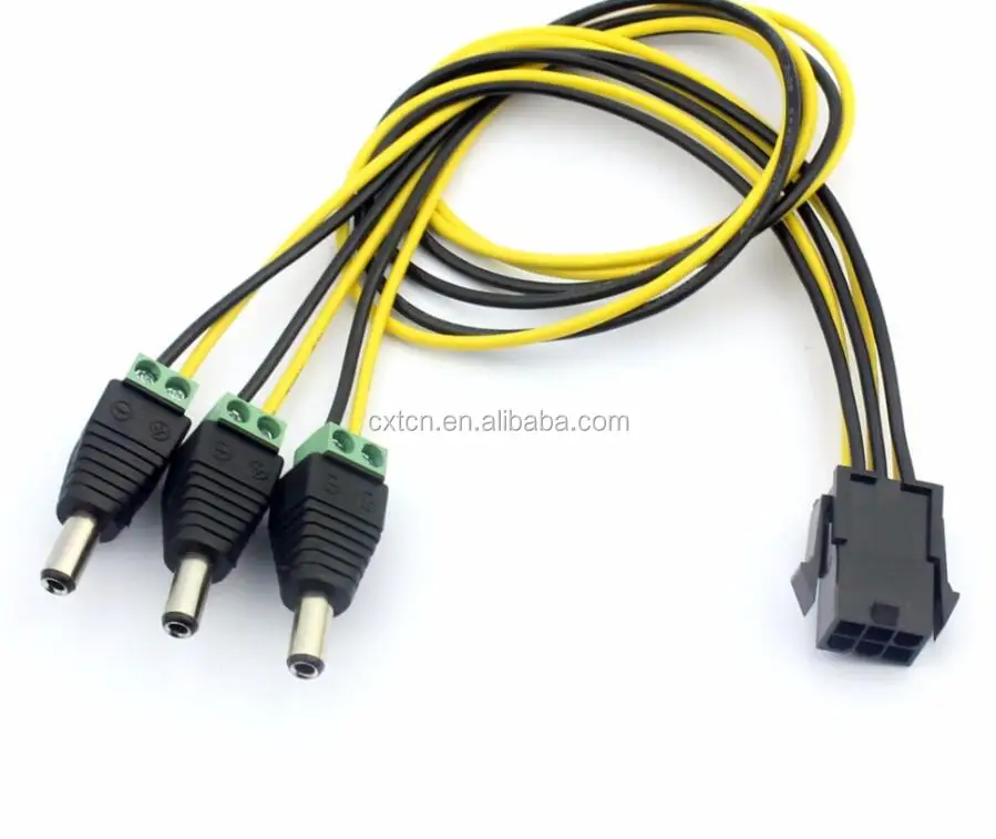 6pin To Dc Power Connector Pci-e Pci Express Pcie Famale To Male Cable ...