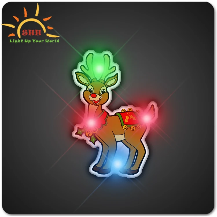 Led Flashing Christmas Pins Flashing Badges Pin - Buy Christmas Novelty ...