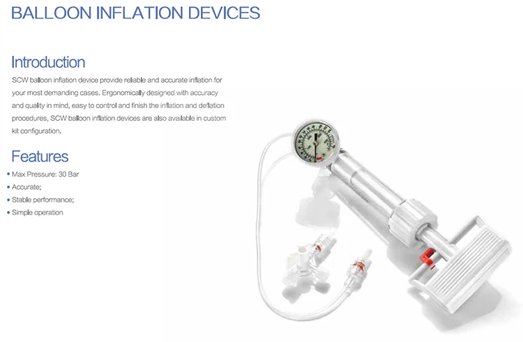 Medical Consumable 20ml Inflation Device Medical Balloon Inflation ...