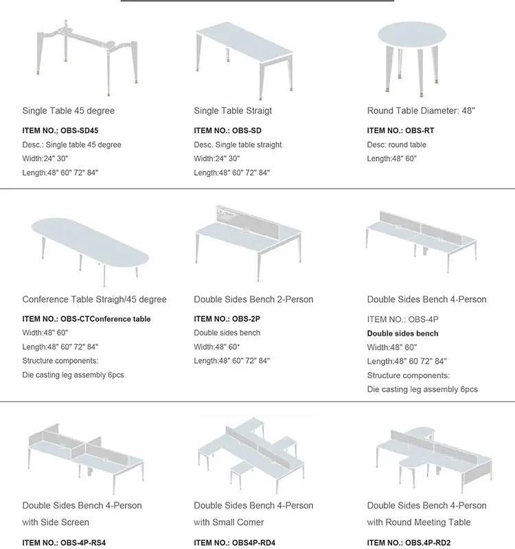 Modular Design Office Table For 6 Person 120 Degree Office Workstation ...