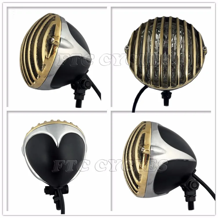 4.5'' Aftermarket Vintage Motorcycle Headlight With Solid Brass Grill ...