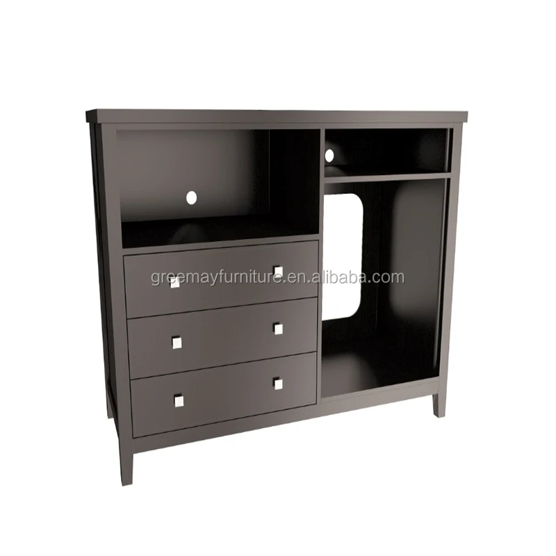 Hotel Furniture Bedroom Micro Refrigerator Cabinet Combo With 3 Drawer ...