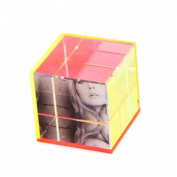 Lucite Desktop Cube Photo Frame Crystal And Acrylic Material ...
