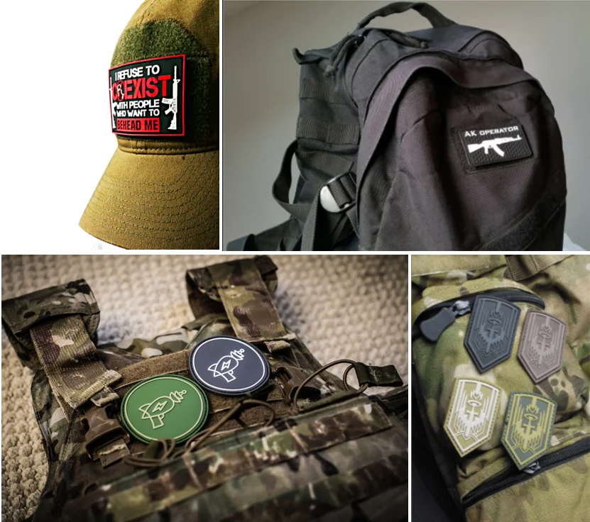 Custom Embossed Pvc Logo Rubber Hat Patch With Hoop And Loop Parches ...