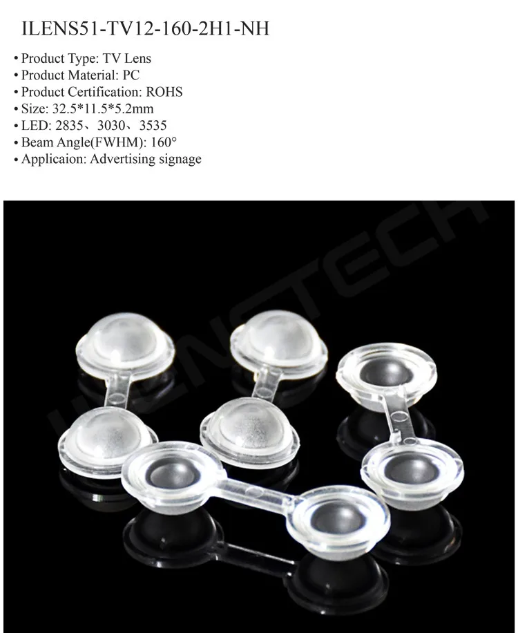 Ilenstech 12mm 160 Degree Backlight Led Tv Lens for 2835 3030 3535 Led ...