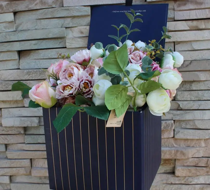 Flower Shop Supplies New Folding Square Flower Bouquet Packaging Gift ...
