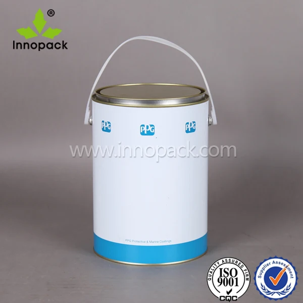 5l Round Paint Can,5 Liter Paint Can With Metal Handle,Paint Tin With ...