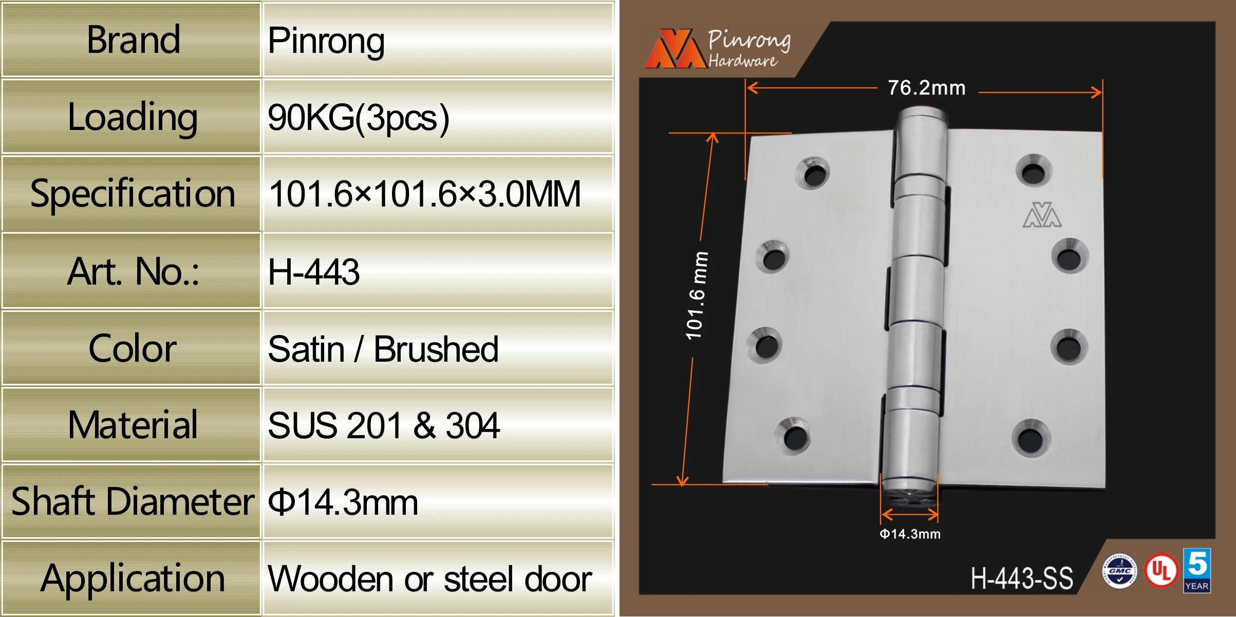 Commercial Heavy Door Hinge With Long-term Technical Support - Buy ...