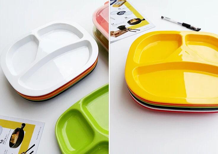 Food Grade Portions Control Plate - 3 Compartments Melamine