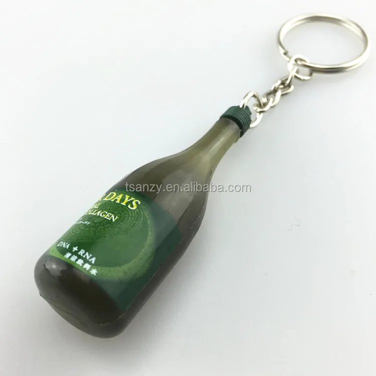 Fashion Custom Logo 3d Mini Beer Bottle Shape Key Holder Ring Bottle ...