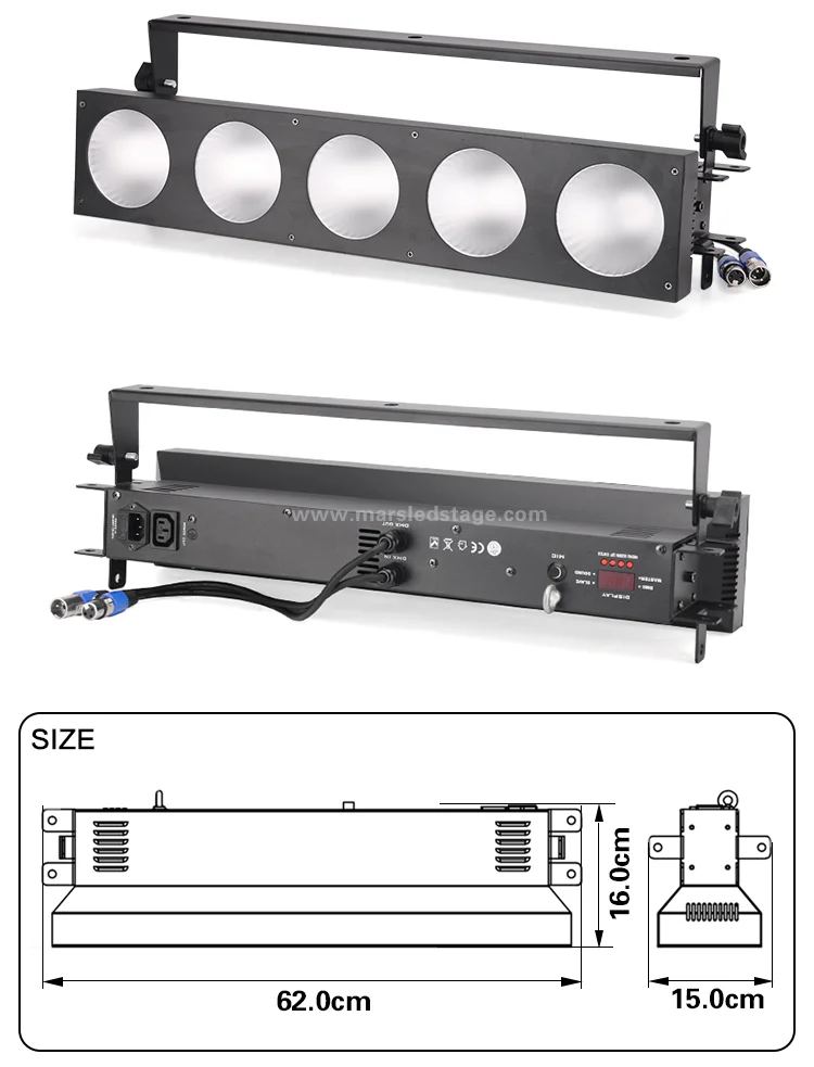 Marslite LED Pixel Matrix Bar - 5x30w RGB for Stage Effects