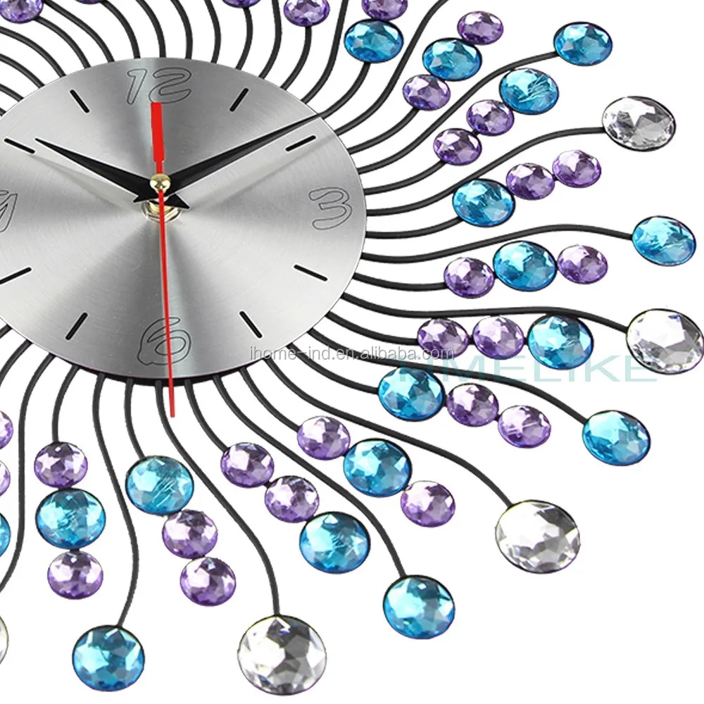 Luxury Diamond Jewel Wall Clock Metal Wall Clock - Buy Metal Wall Clock ...