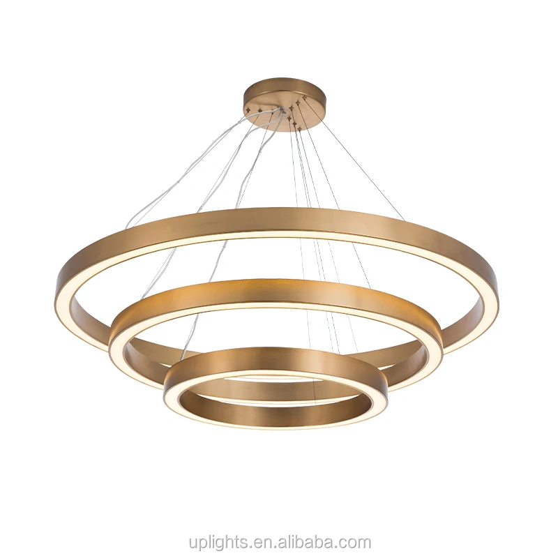 Large Rings Led Pendant Lights Gold Hanging Lamp For Restaurant Pendant ...