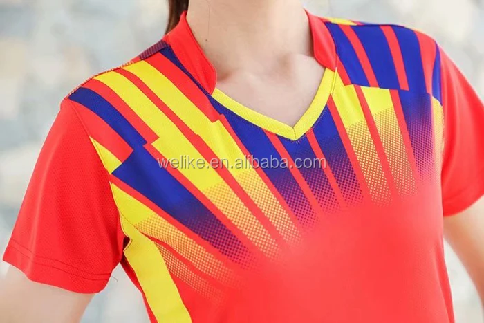 Red Badminton T Shirt Design Youth Badminton Jersey And Shorts ...