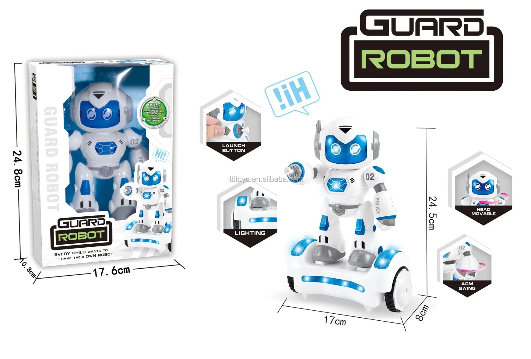 Battery Operated Dancing Toy Robot for Kids - Educational Light & Sound ...