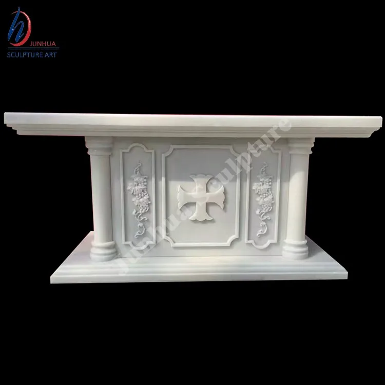 Customized White Marble Altar Table for Religious Churches