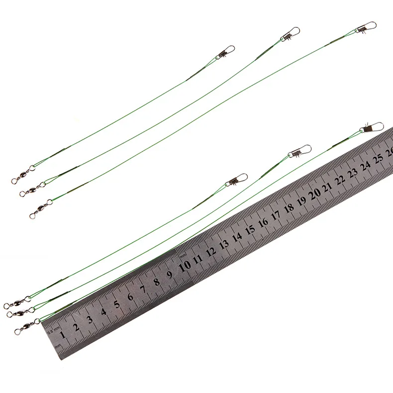 10PCS Steel Wire Fishing Line Leader with Swivel & 10lb Braided Fishing ...