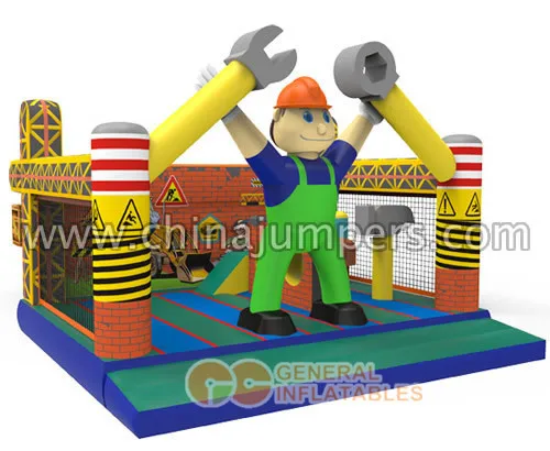 Construction Worker/engineer Inflatable Bouncer For Sale; Inflatable ...