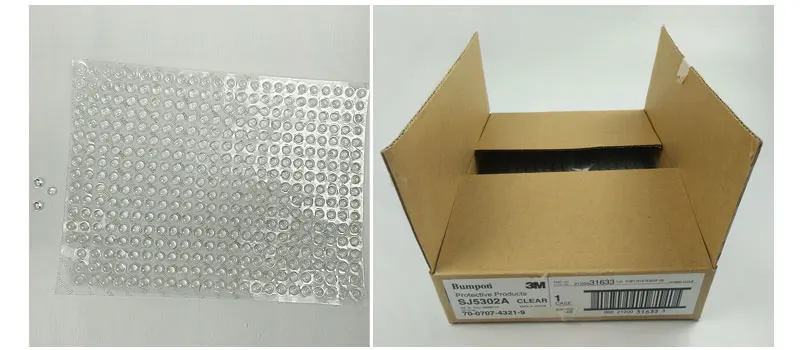 3M SJ5302 Bumpon Adhesive Rubber - Clear, 72 Shore