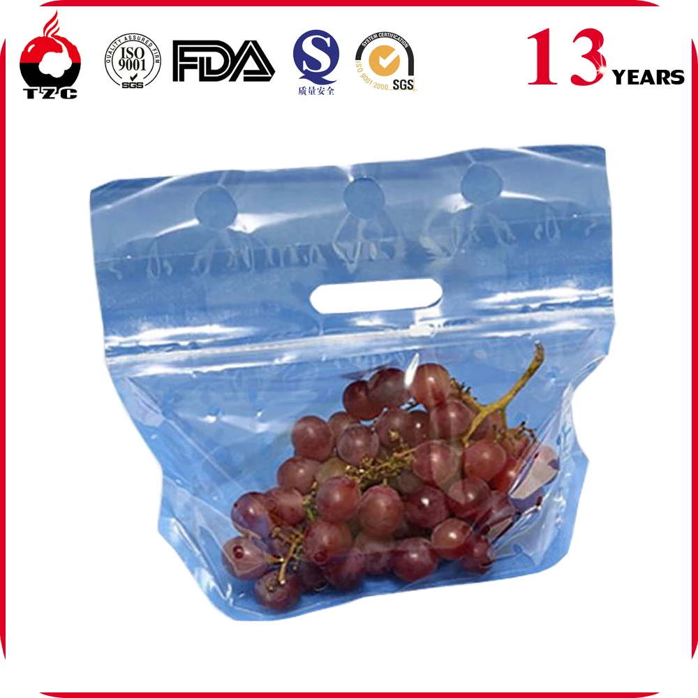 Clear Ziplock Fruit Bag With Air Holes For Grape Packaging Bag - Buy ...