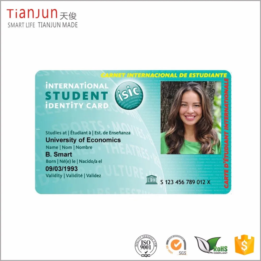 High Security Watermark Plastic Blank Student Id Card - Buy Blank ...