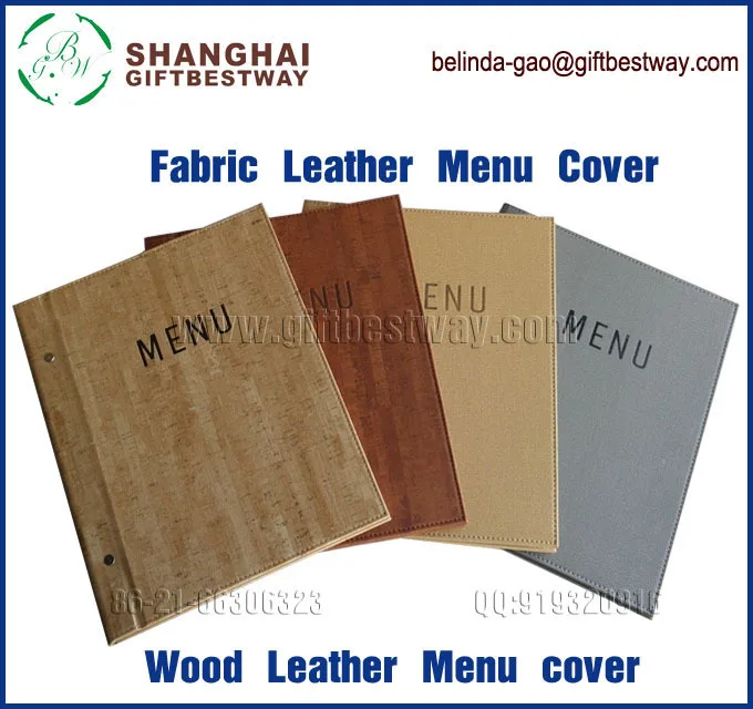 GBW High Quality Chicago Customized Logo Leather A4 Menu