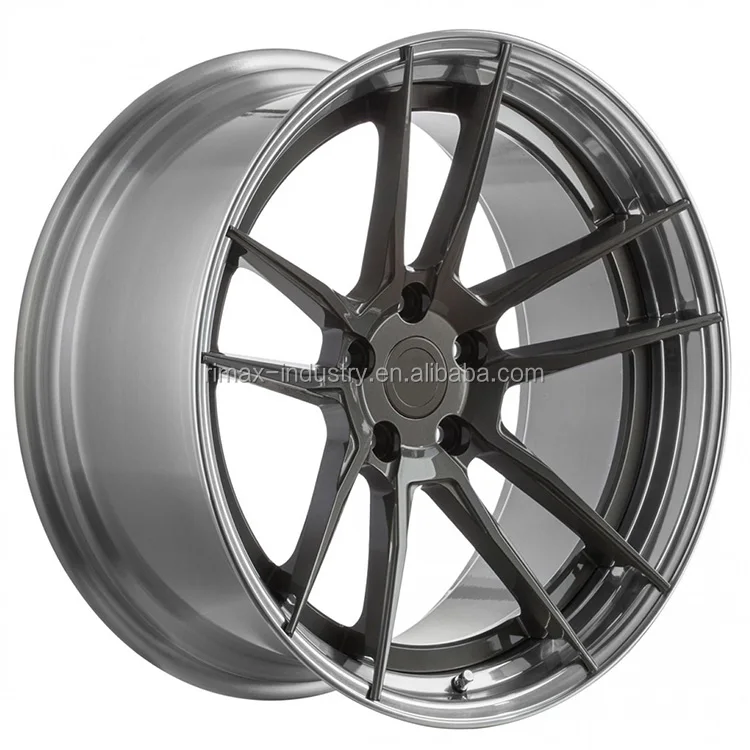 Custom 2 Pieces Super Deep Concave Gloss Black Rep Lip Forged Wheels ...
