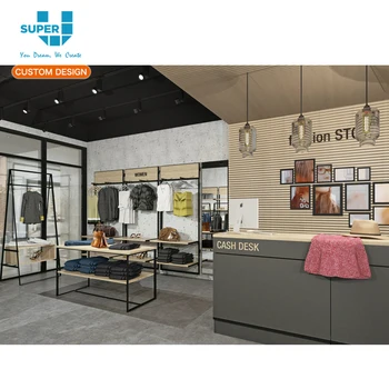 Shop Fittings Wall Hanging Clothes Rack Display Retail For Store - Buy ...