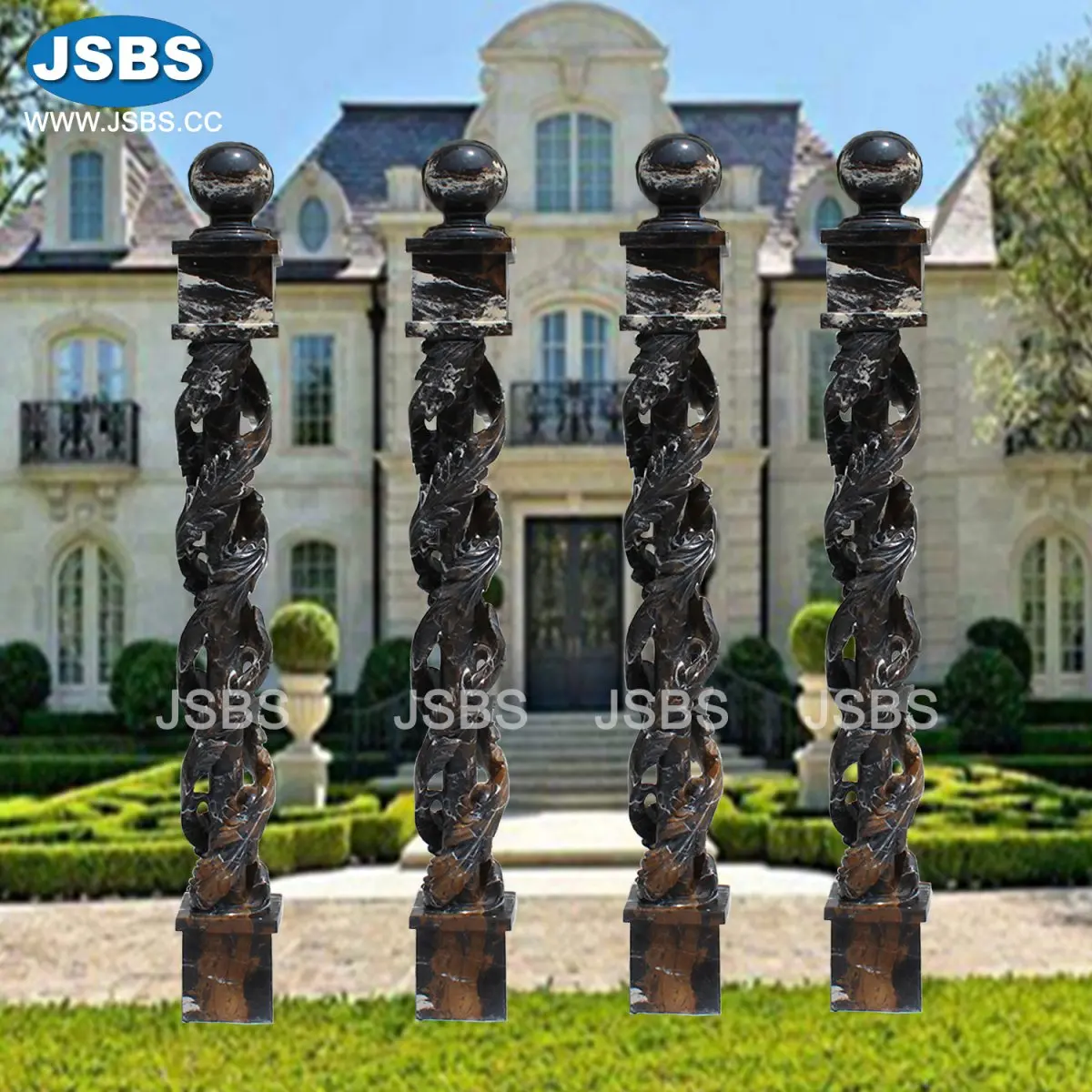 Custom Designed Hand Polished Black Marble Column - Buy Polished Black ...