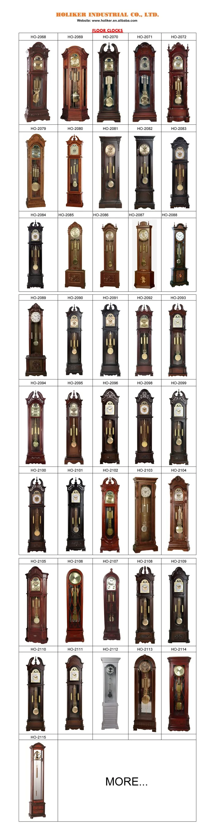 Mechanical Wooden Classical Pendulum Grandfather Stand Antique Clock ...