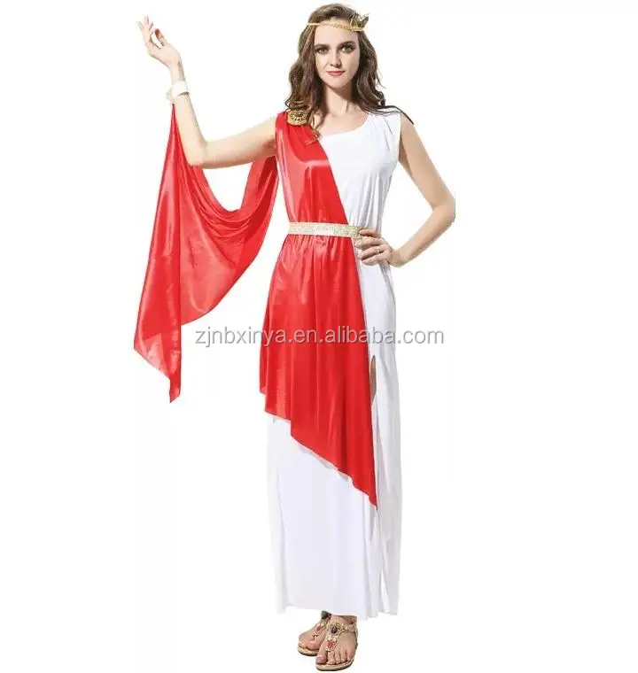 Halloween Carnival Party Cheap Red Women Greek Roman Toga Costume ...