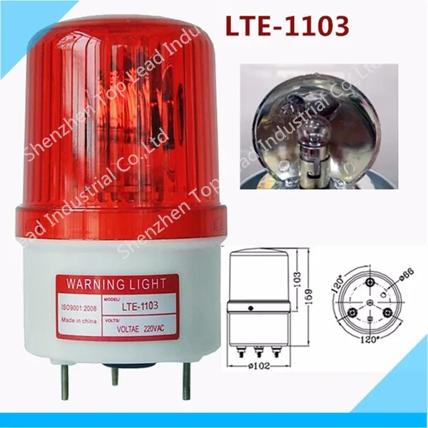 Rotary Warning Light Dc12v/24v Ac110v/220v Lte-1103 Rotating Beacon Ltd ...
