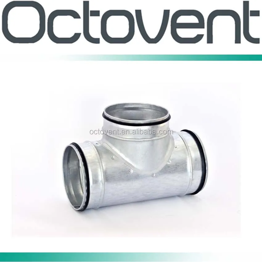 Pressed Tee Piece For Ac Duct System Fitting Galvanized Spiral Duct ...