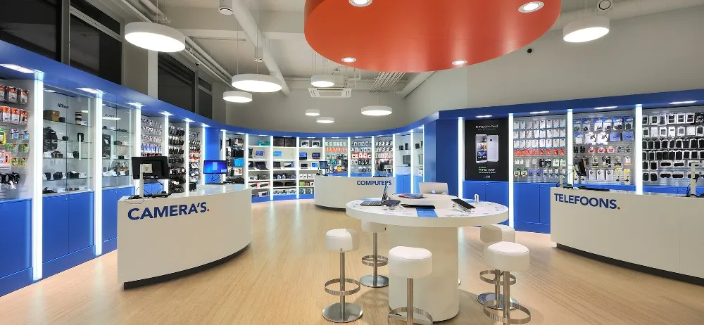 Departments Store Electronic Products Display Cases And Wall-mounted ...