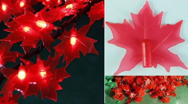 Outdoor LED Lighted Artificial Red Maple Tree - All-season