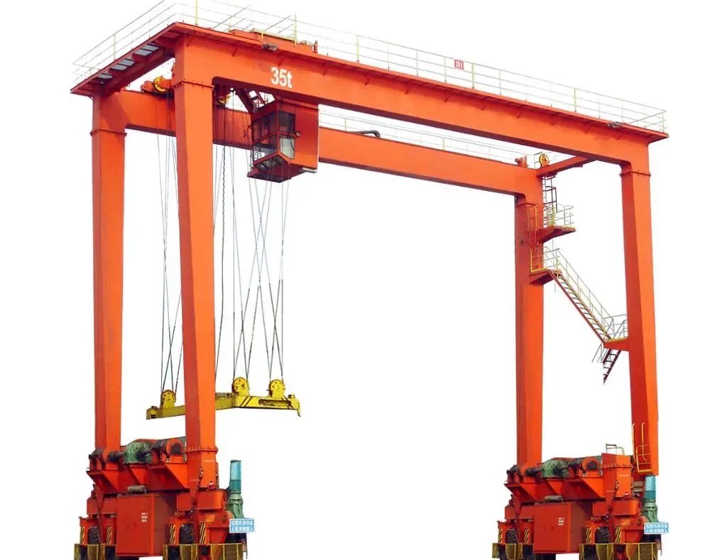 Rtg Container Gantry Cranes 50ton ~ 200 Ton Double Girder Free Rotation ...