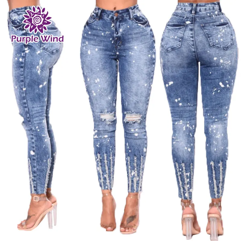 Shop Factory Price Fashion Wash Denim Skinny Jeans for Women