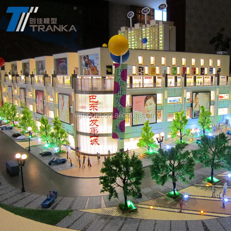 3d Miniature Architecture Shopping Mall Scale Model For Real Estate ...
