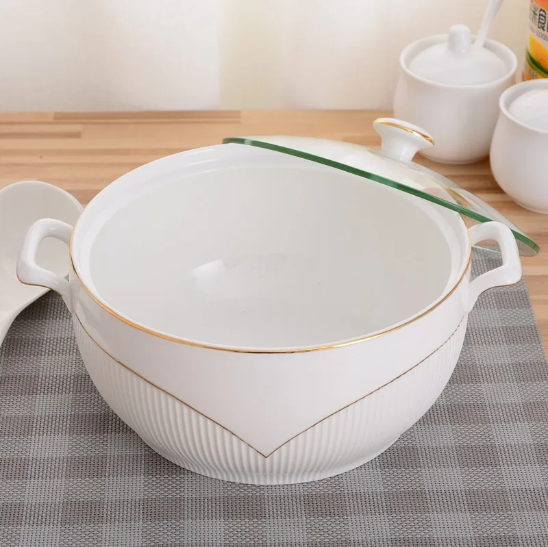 New Arrival Home Usage Eco-friendly White Ceramic Cooking Pot With Lid ...