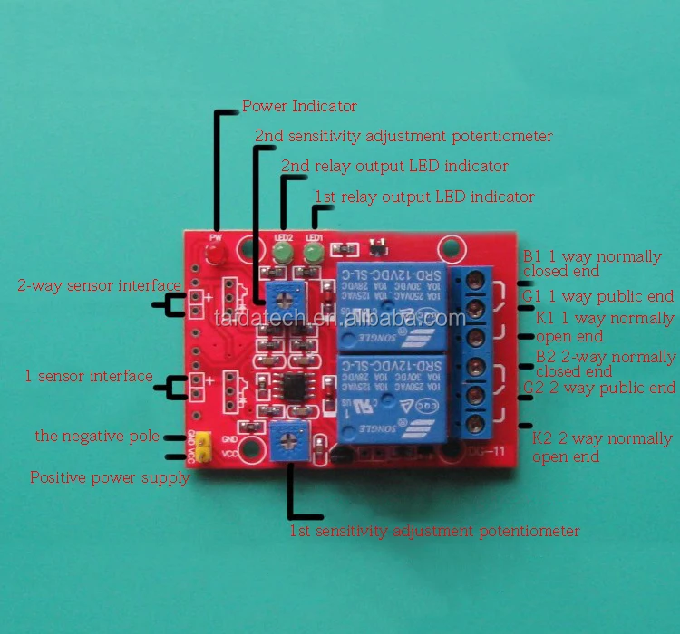 Taidacent Tilt Sensor Wireless 12v Power Supply Stable Version 2-way ...